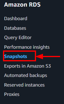 How to Take Snapshots in Amazon RDS